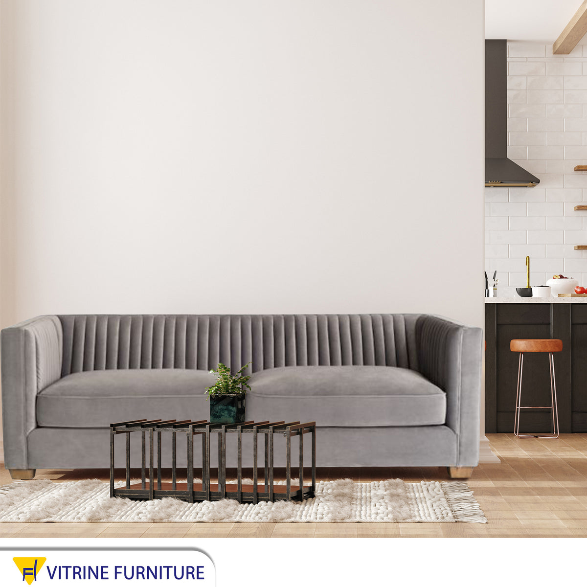 Cascading fabric pleated sofa with backrest - Vitrine Furniture