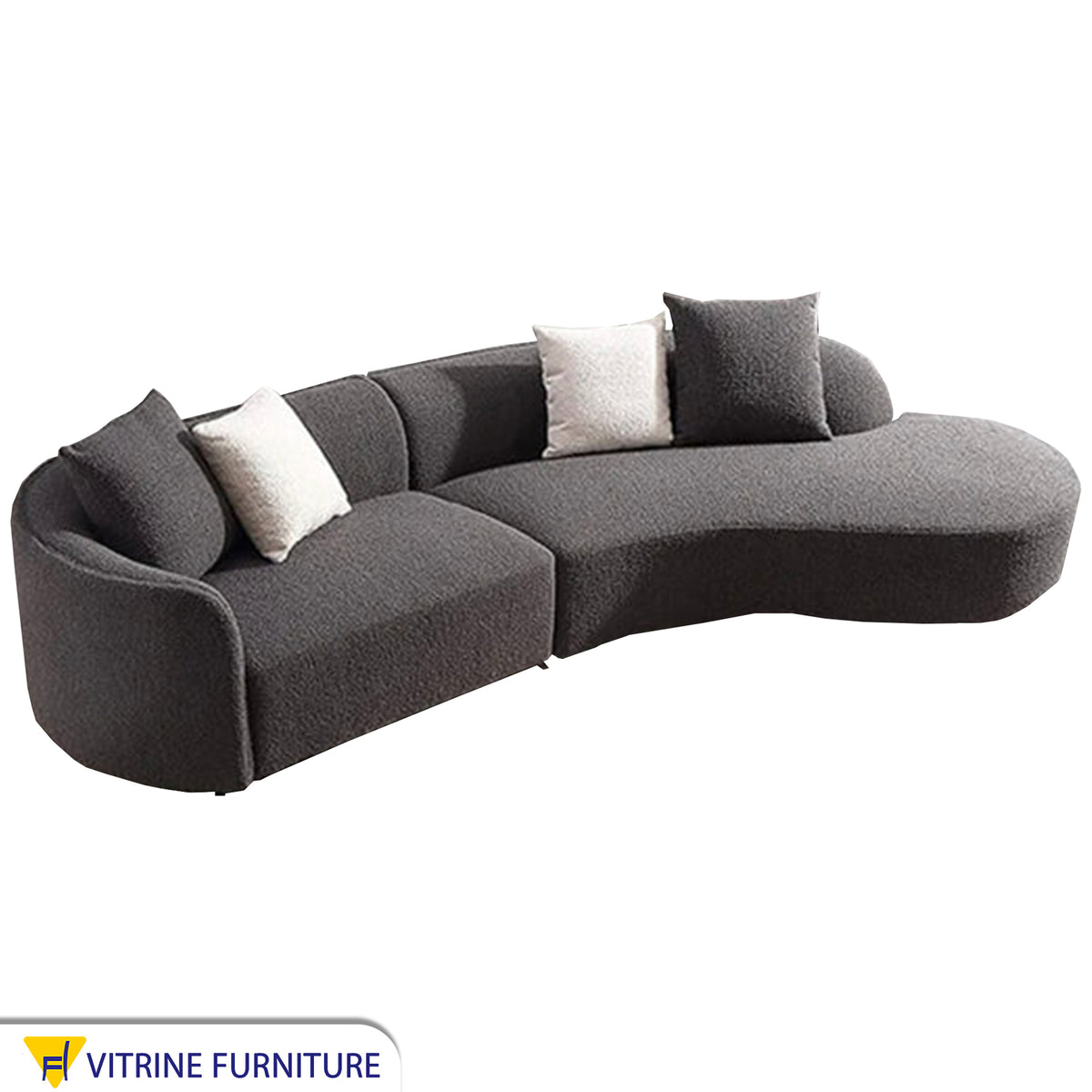 Gray curved corner - Vitrine Furniture