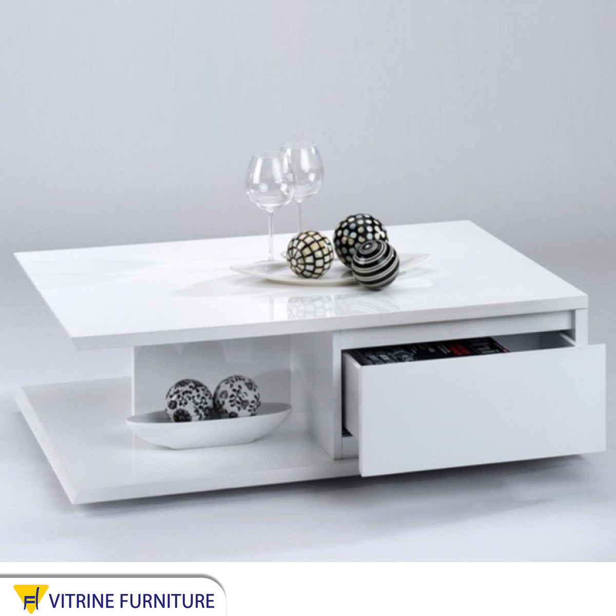 Glossy white center table - Vitrine Furniture