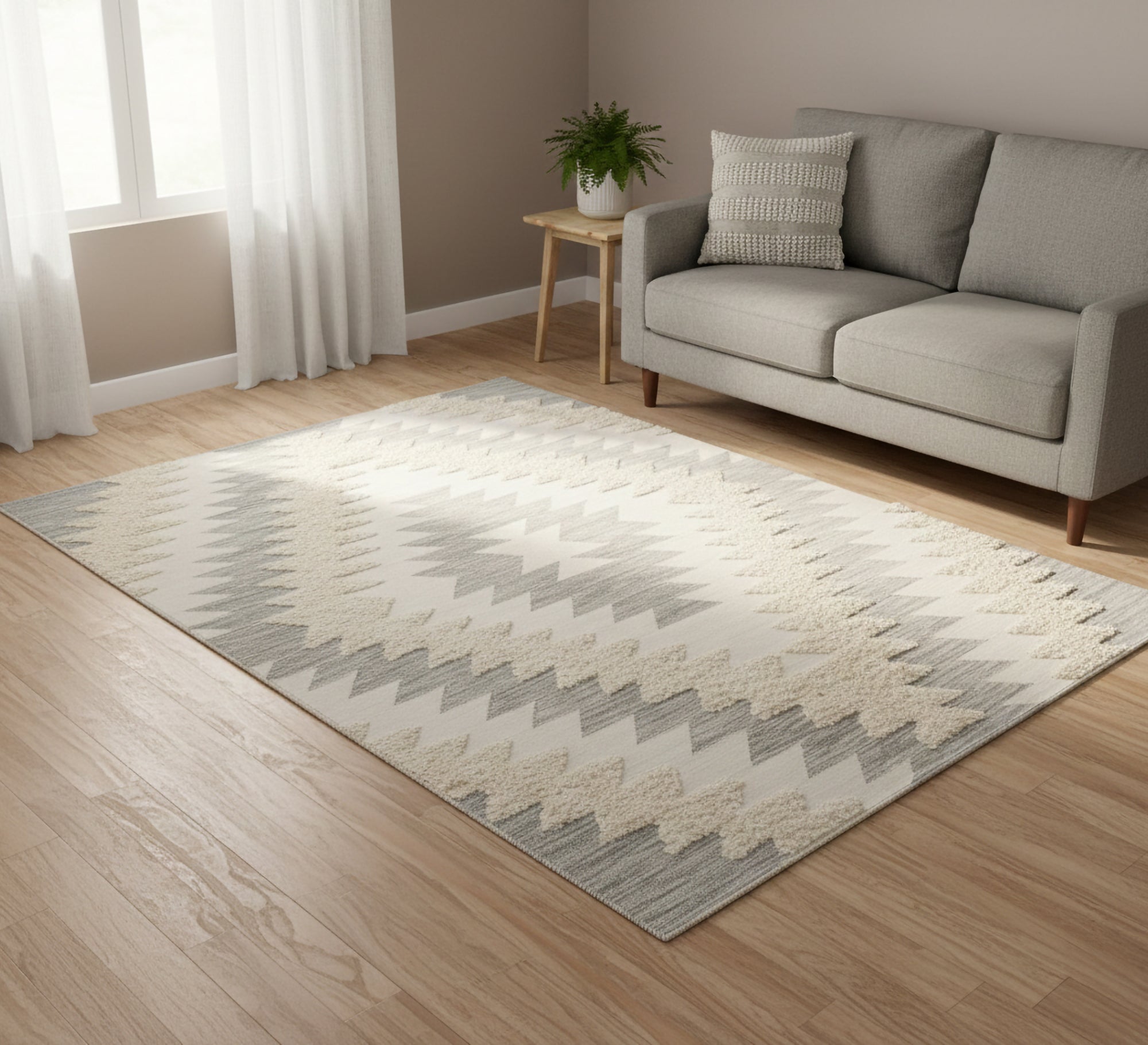 A rug with a distinctive, sharp visual pattern – Vitrine Furniture