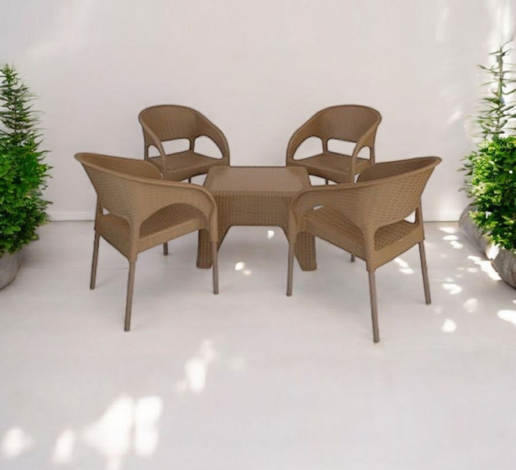 Garden seating set with four chairs and a short table – Vitrine Furniture