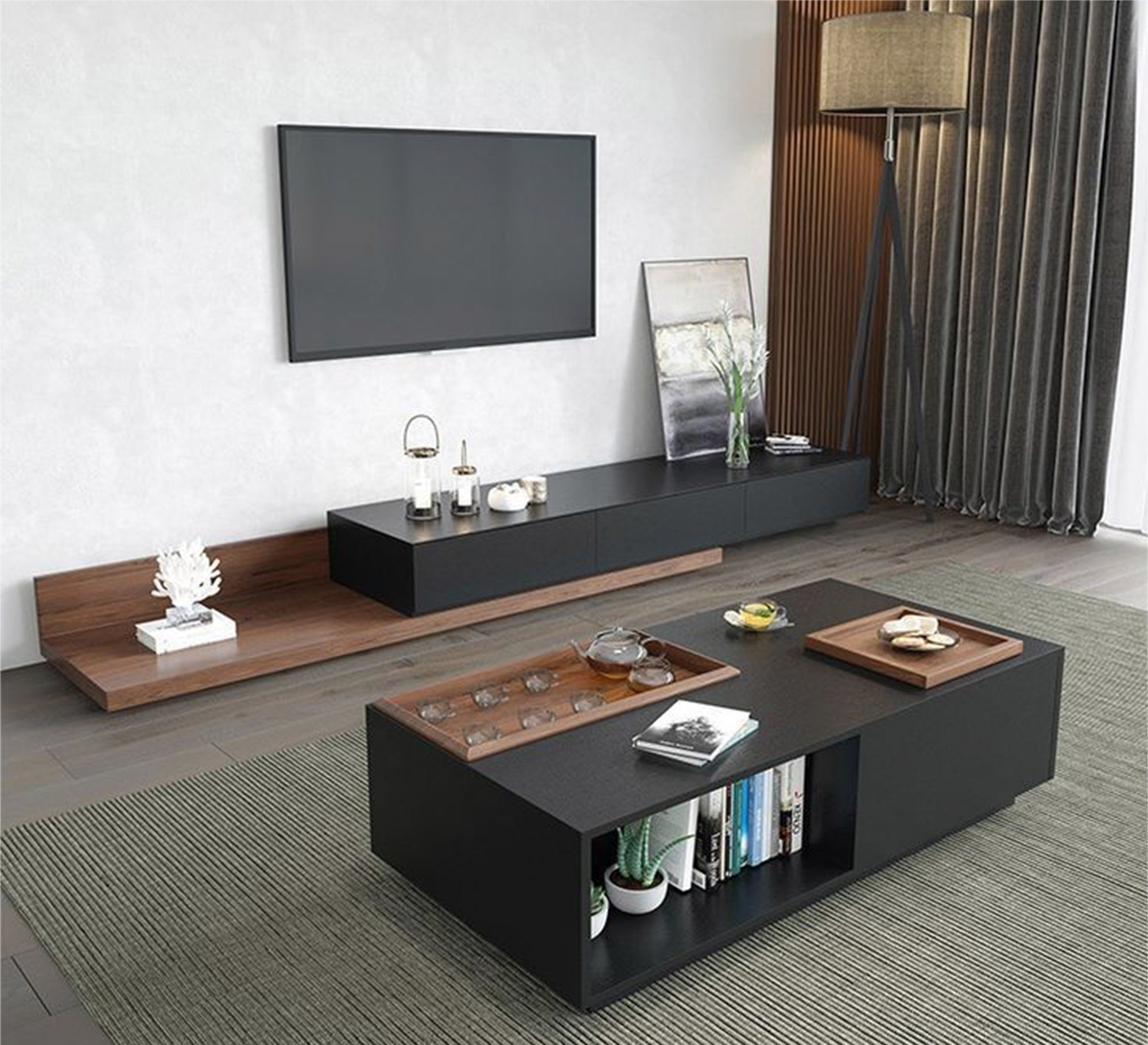 TV unit and terrace with overlapping pieces – Vitrine Furniture