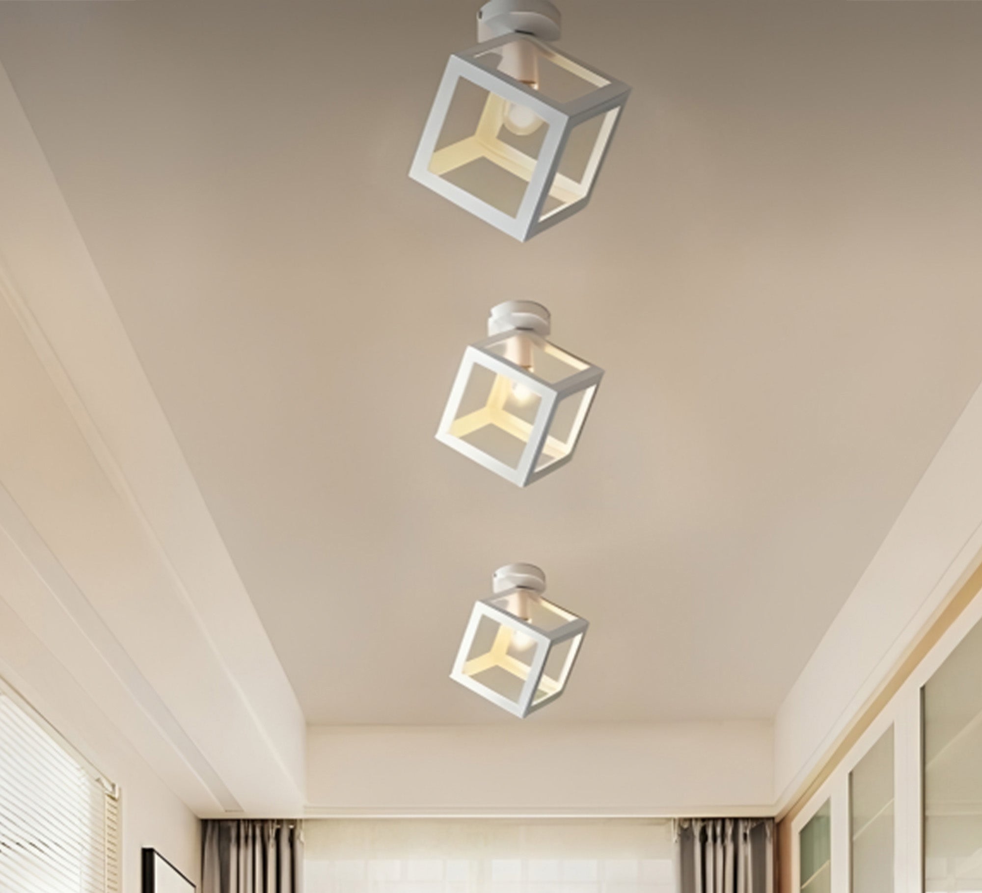 White metal lighting unit for the ceiling – Vitrine Furniture